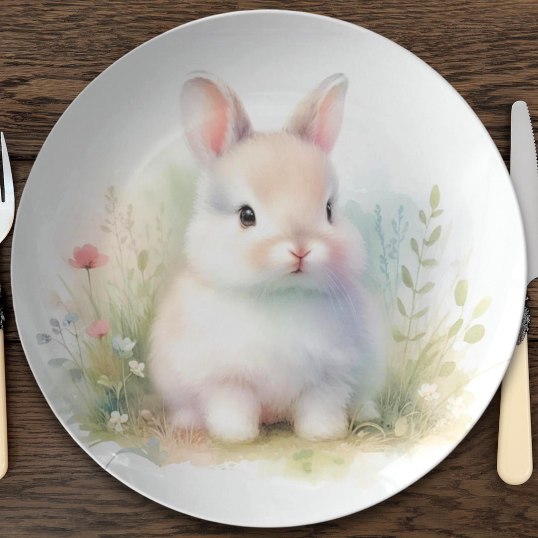 Bunny Dinner Plates: Handcrafted Rabbit Design for Easter, Holiday ...