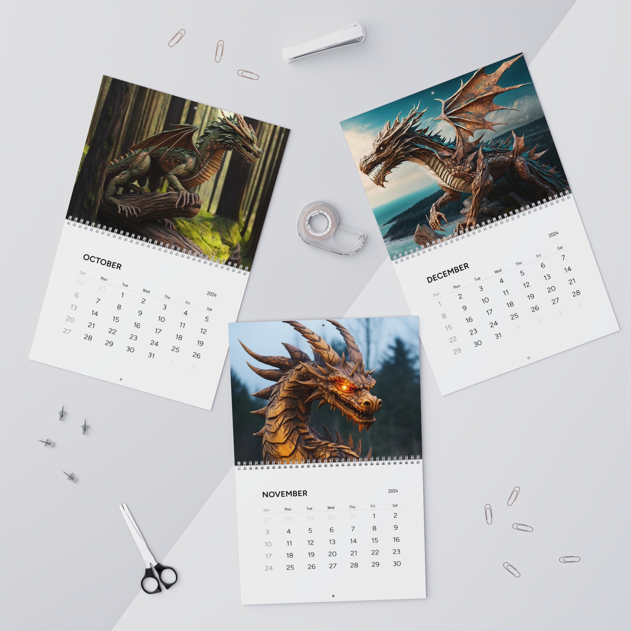 Year of the Dragon, Dragon Wall Calendars, Version 2 Dragon Calendar ...