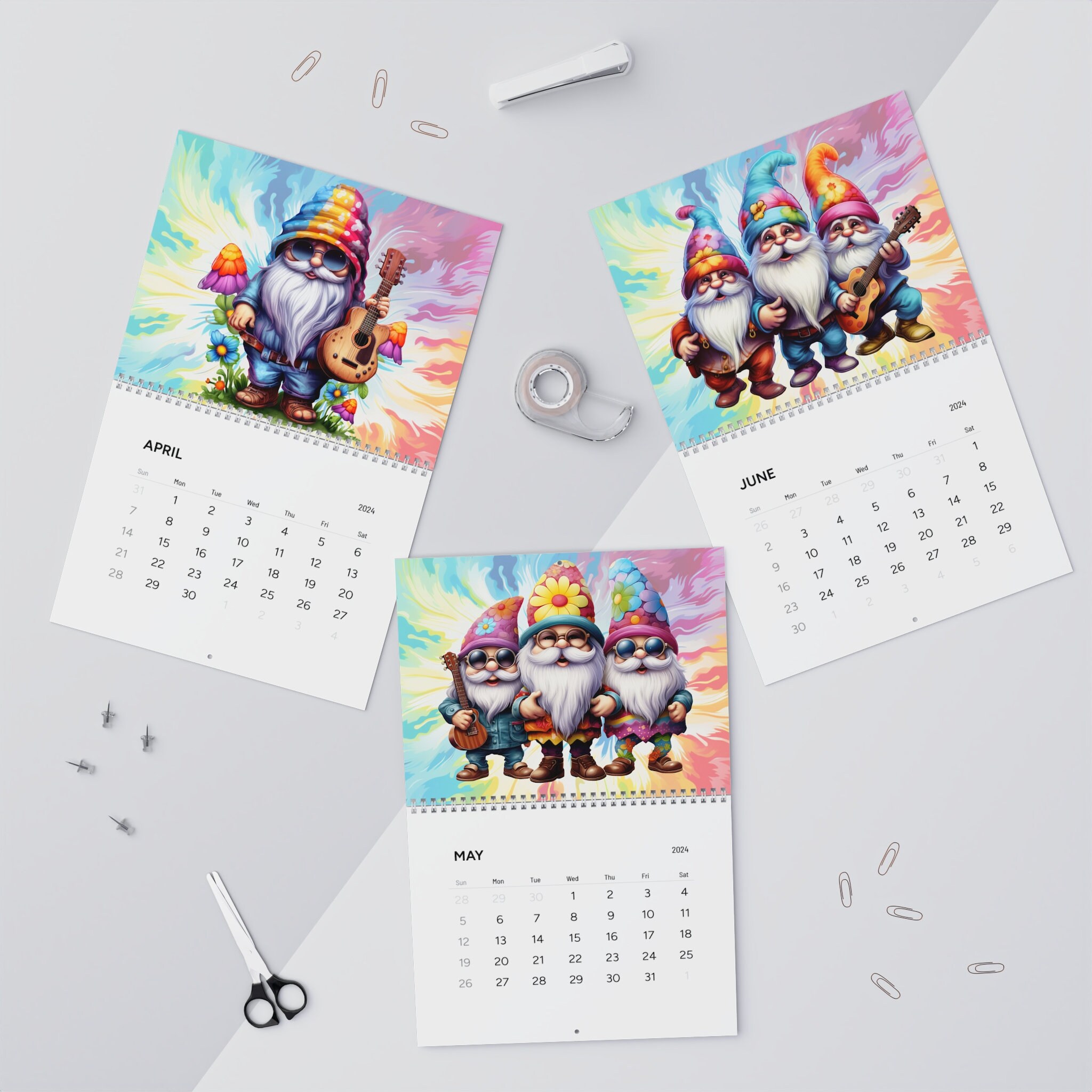 Hippy Gnome Calendar, Hippy Calendar, Gnome Calendar, Kitchen Wall ...