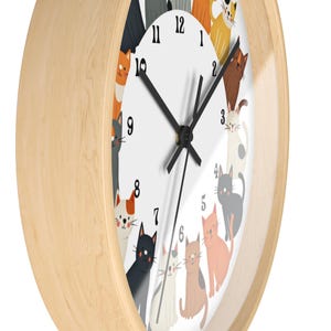 Cat Wall Clock, Cute Kitty Clock, Whimsical Feline Watch, Animal Lover ...