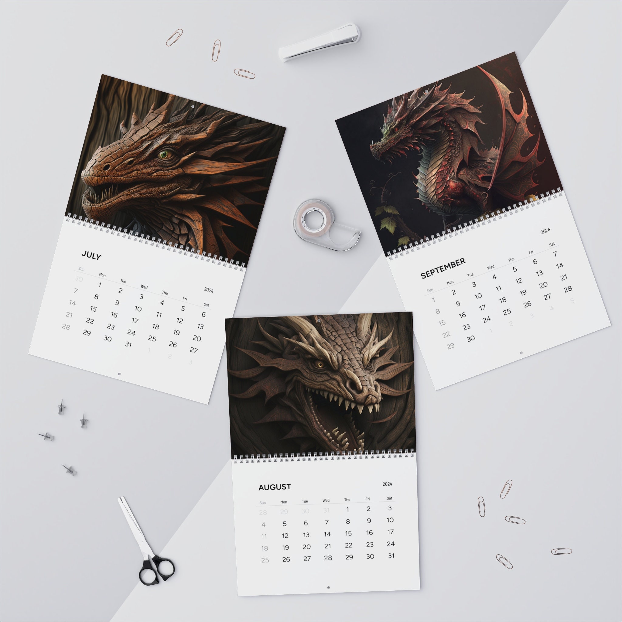 Year of the Dragon, Dragon Wall Calendars, Version 2 Dragon Calendar ...