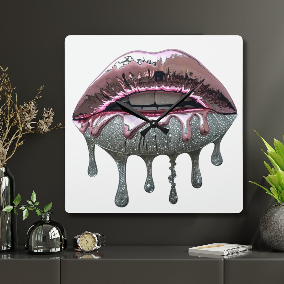 Lips Wall Clock, Diamond Lip Clock, Lip Wall Clock, Gift Giving Ideas ...
