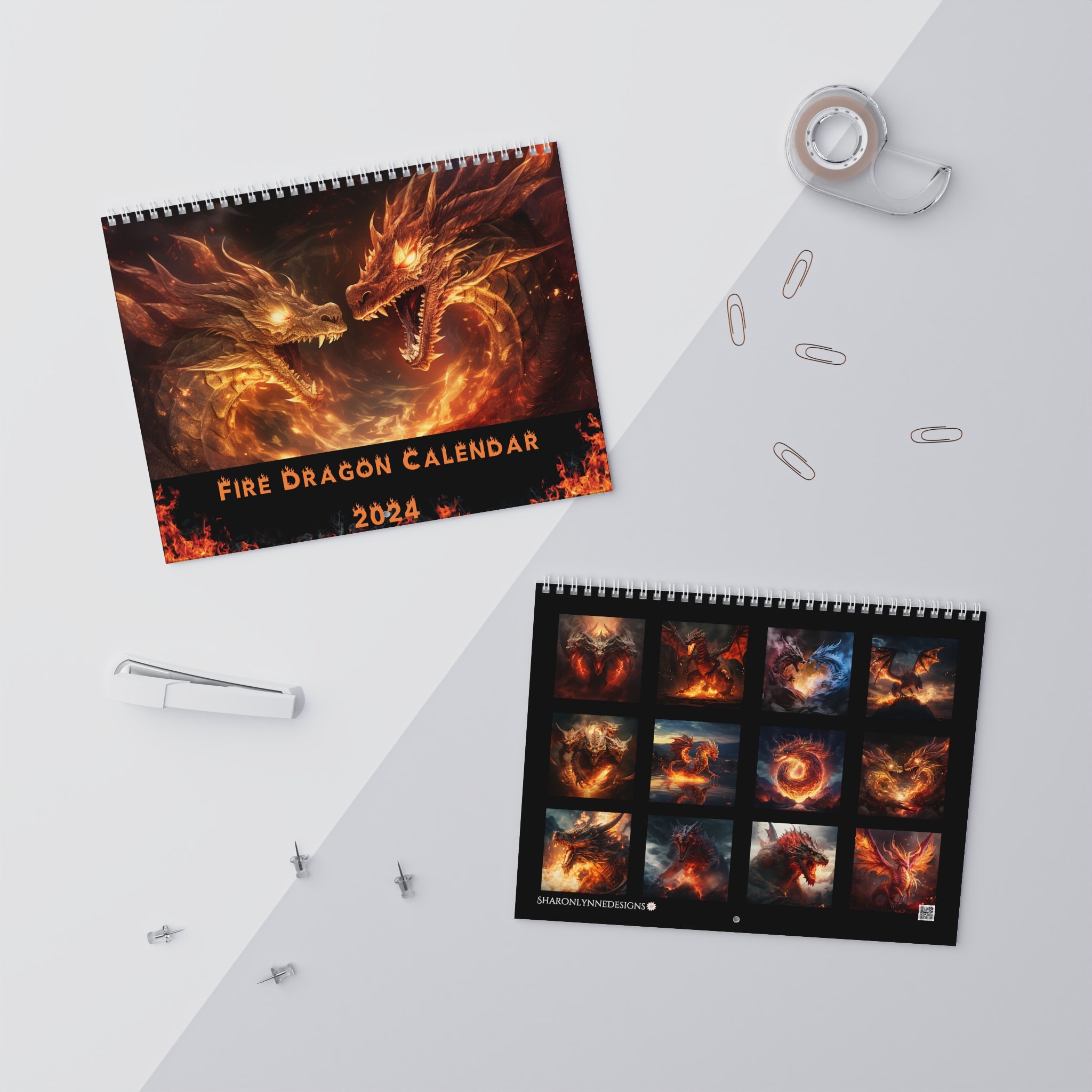 Fire Dragon Calendar, Dragon Calendar, Fire Calendar, Dragon Calendar ...