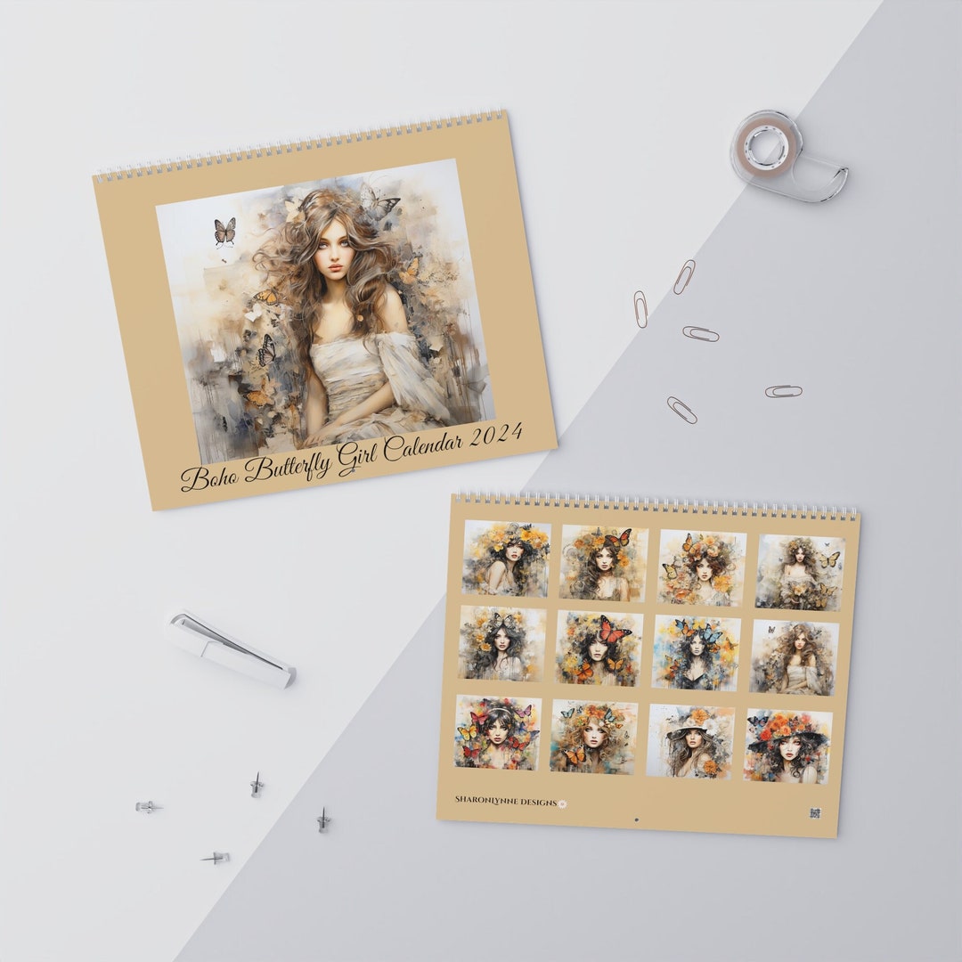 Boho Butterfly Calendar, Butterfly Calendar, Butterfly Lover Calendar ...