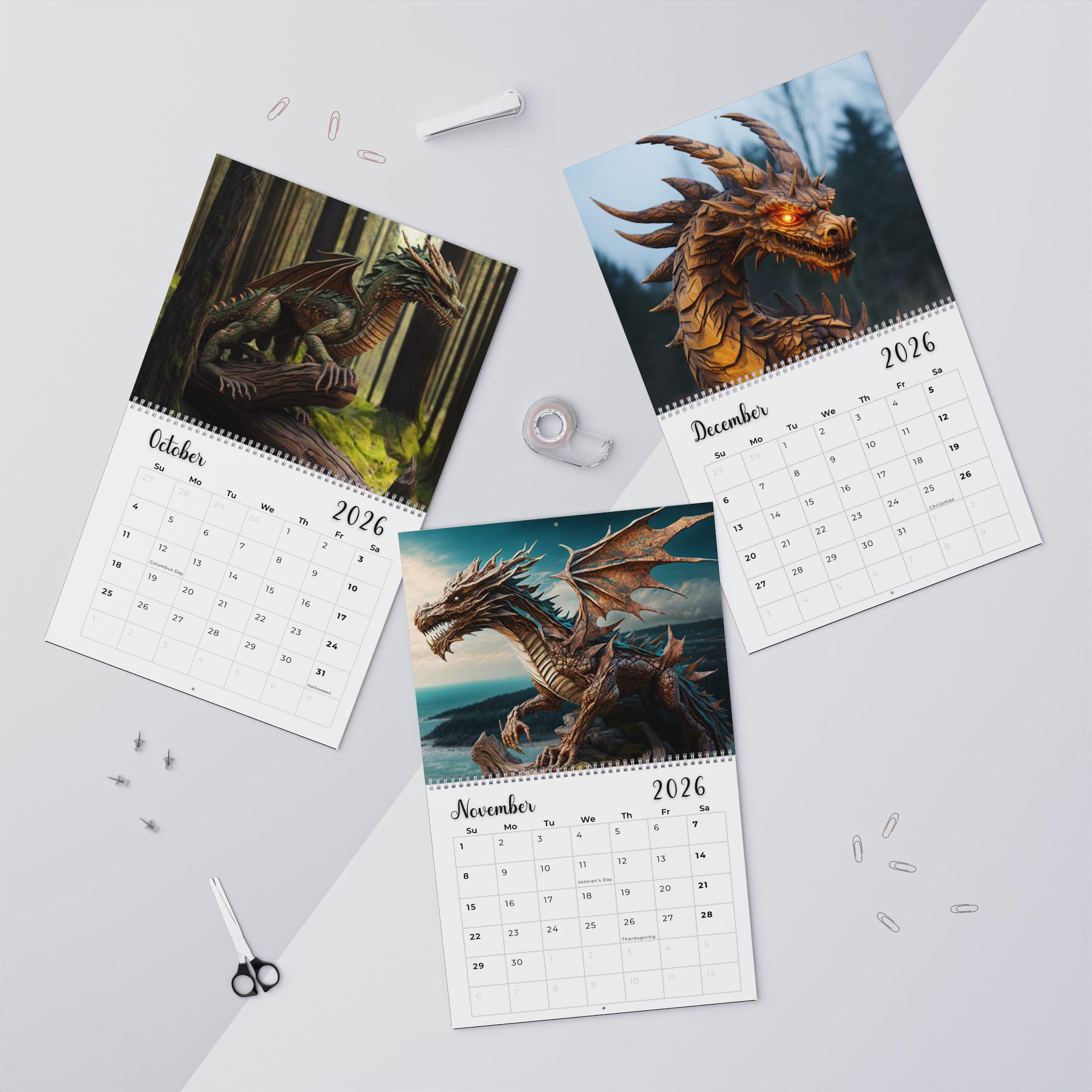 2026 Dragon Wall Calendar: Fantasy Art Home Office Decor - Etsy