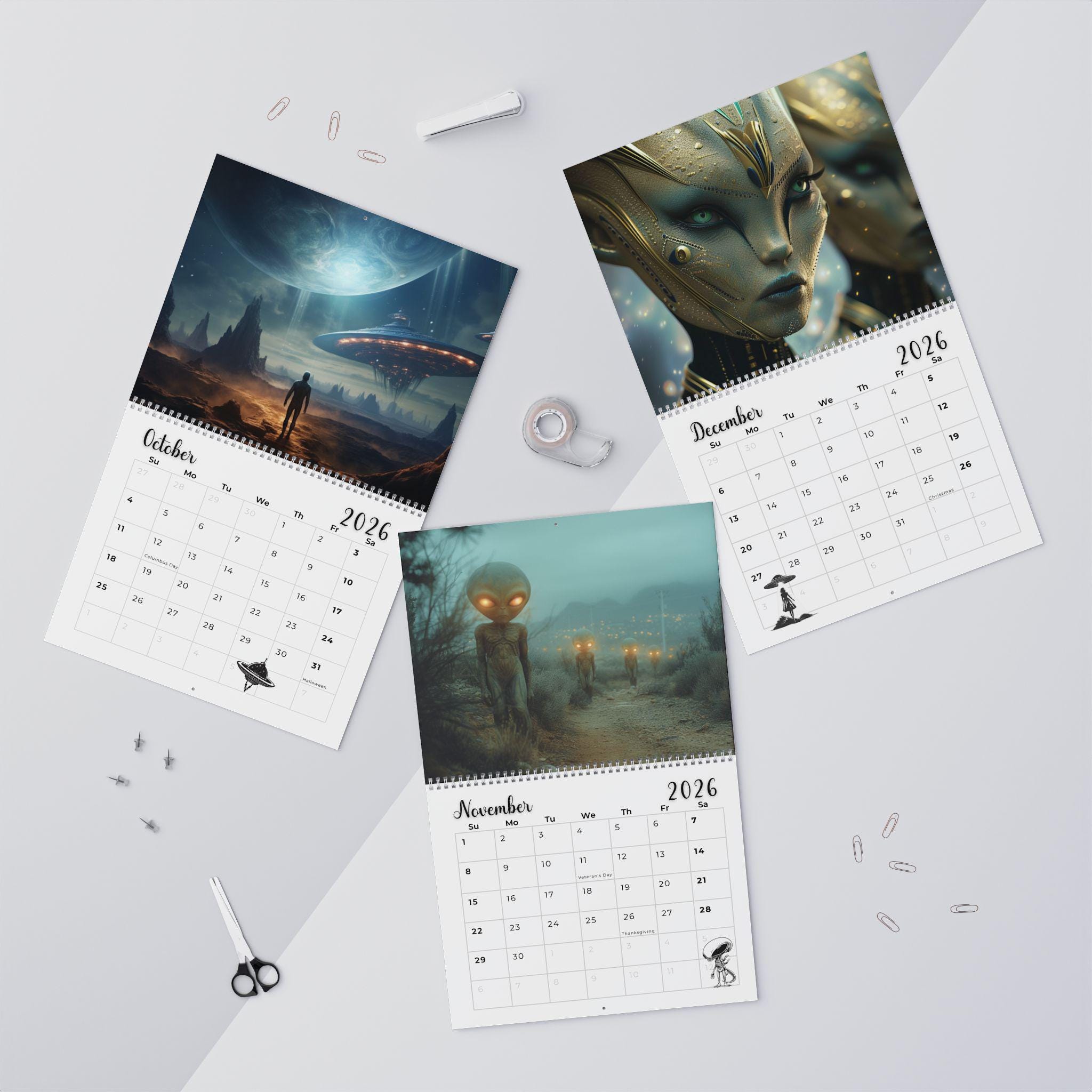 2026 Alien Wall Calendar: Sci-fi Space Monthly Planner ...