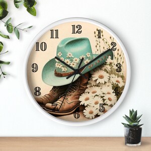 Floral Cowgirl Wall Clock – Rustic Western Home Decor - Etsy