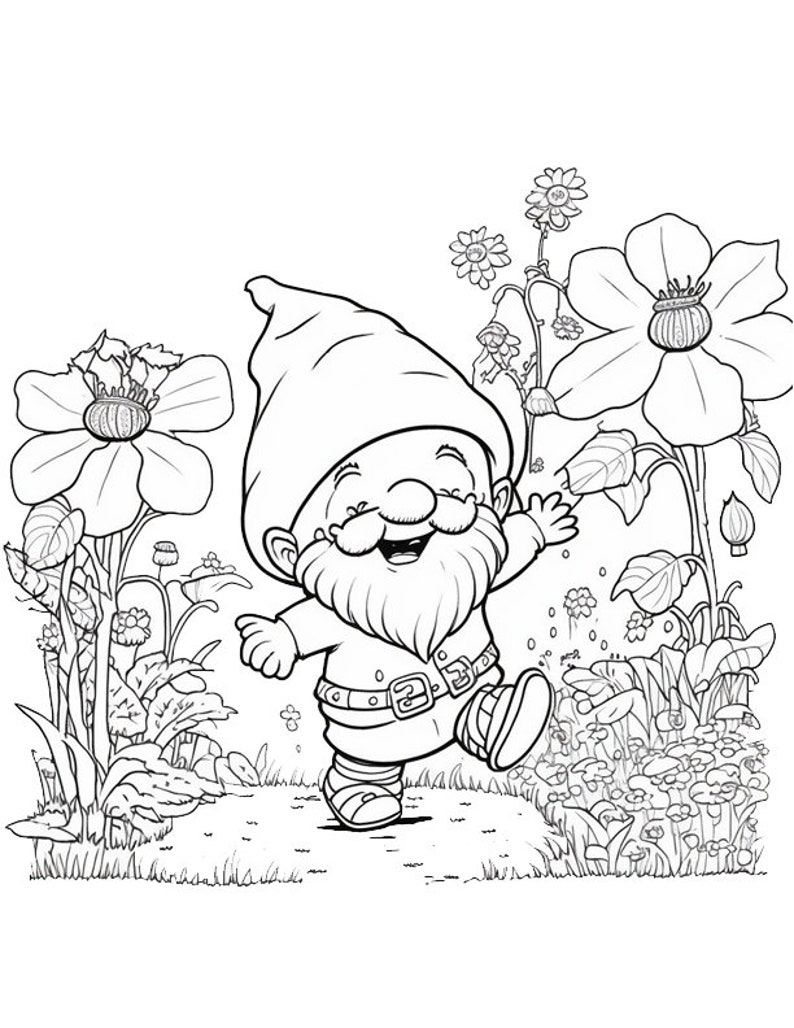 Cute Gnome Coloring Pages 20 Pages, Digital Download, Coloring Pages - Etsy