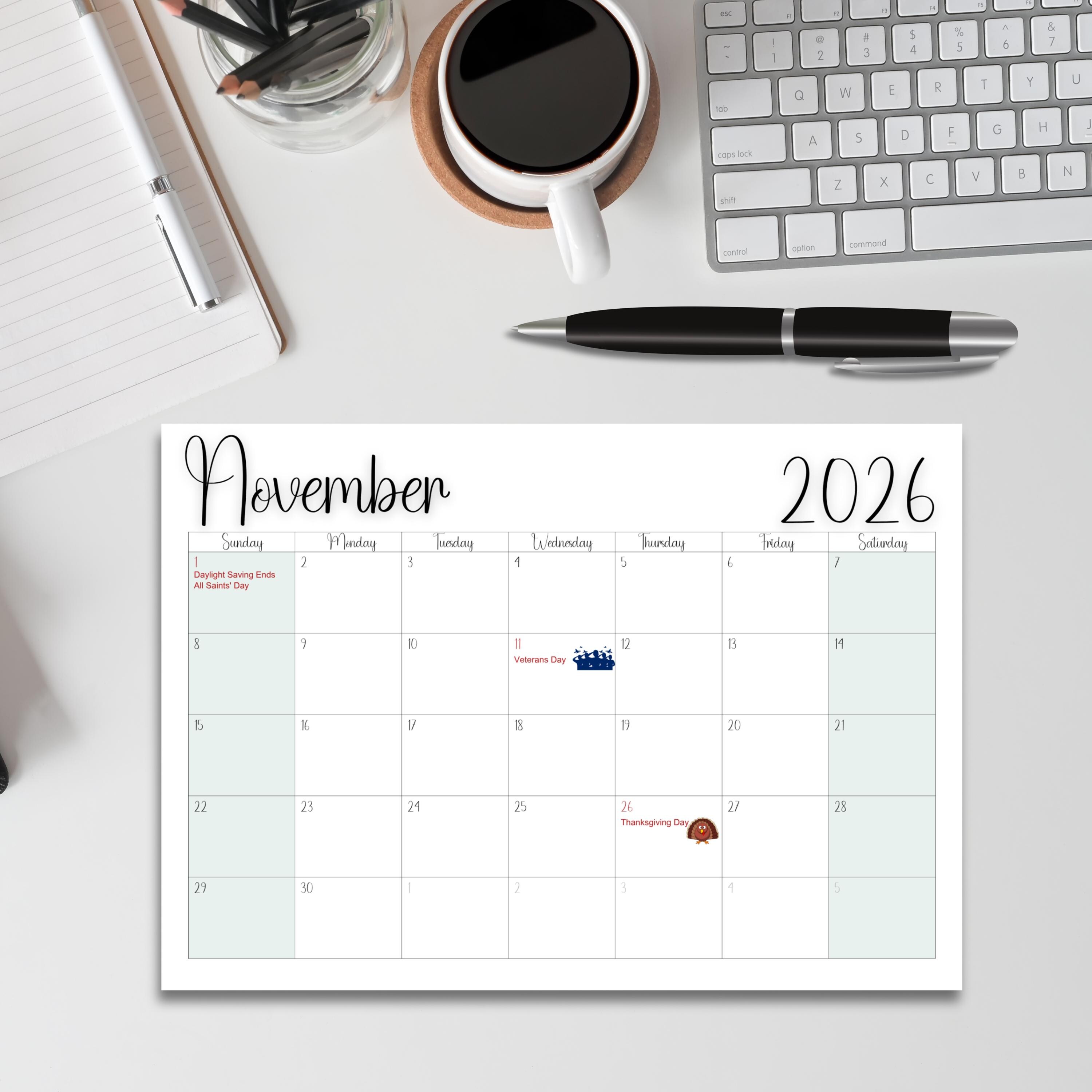 2026 Editable Monthly Calendar Bundle: Minimalist Printable Planner for ...