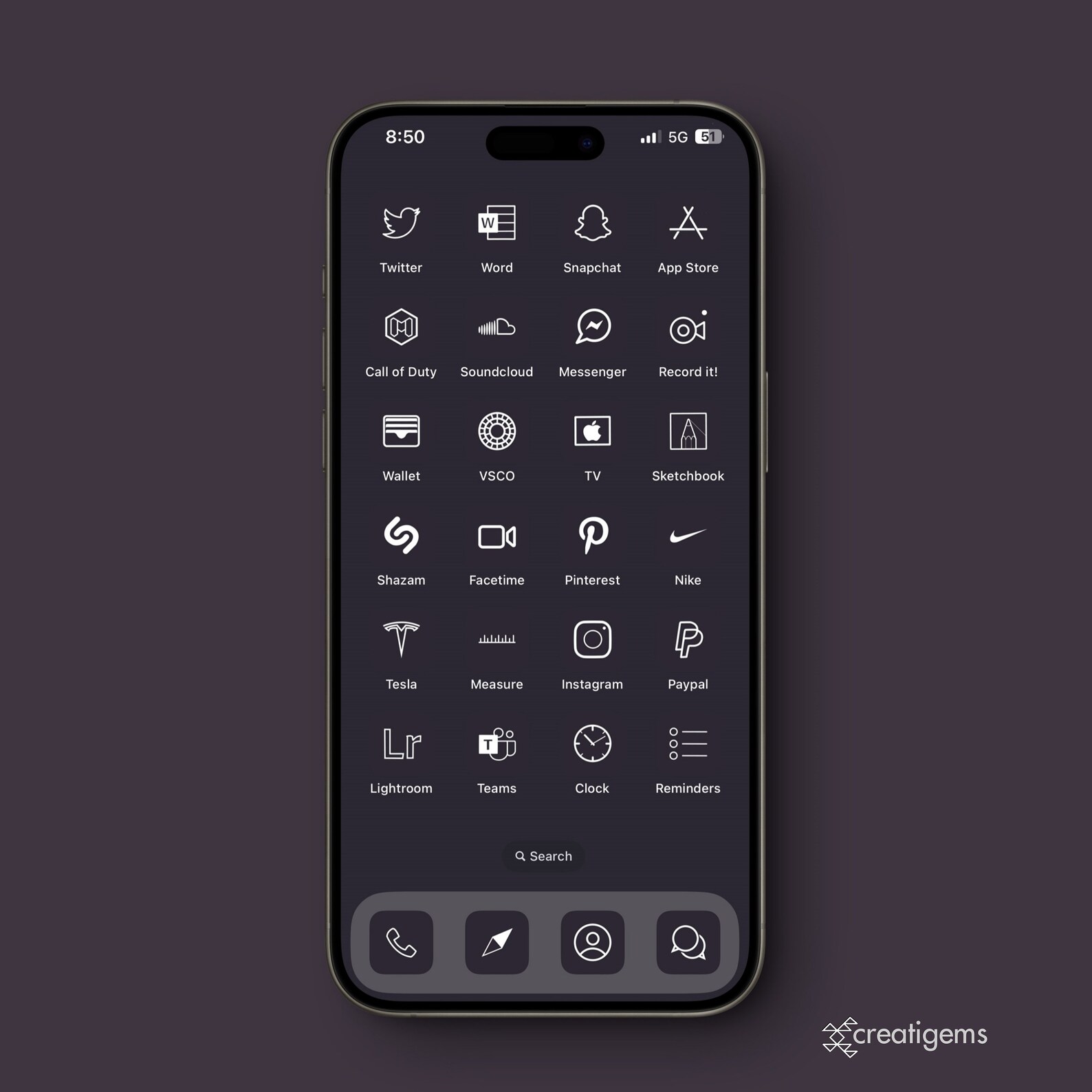 IPhone Icon Pack Deep Purple Ios Minimalist App Icons Pack Original ...
