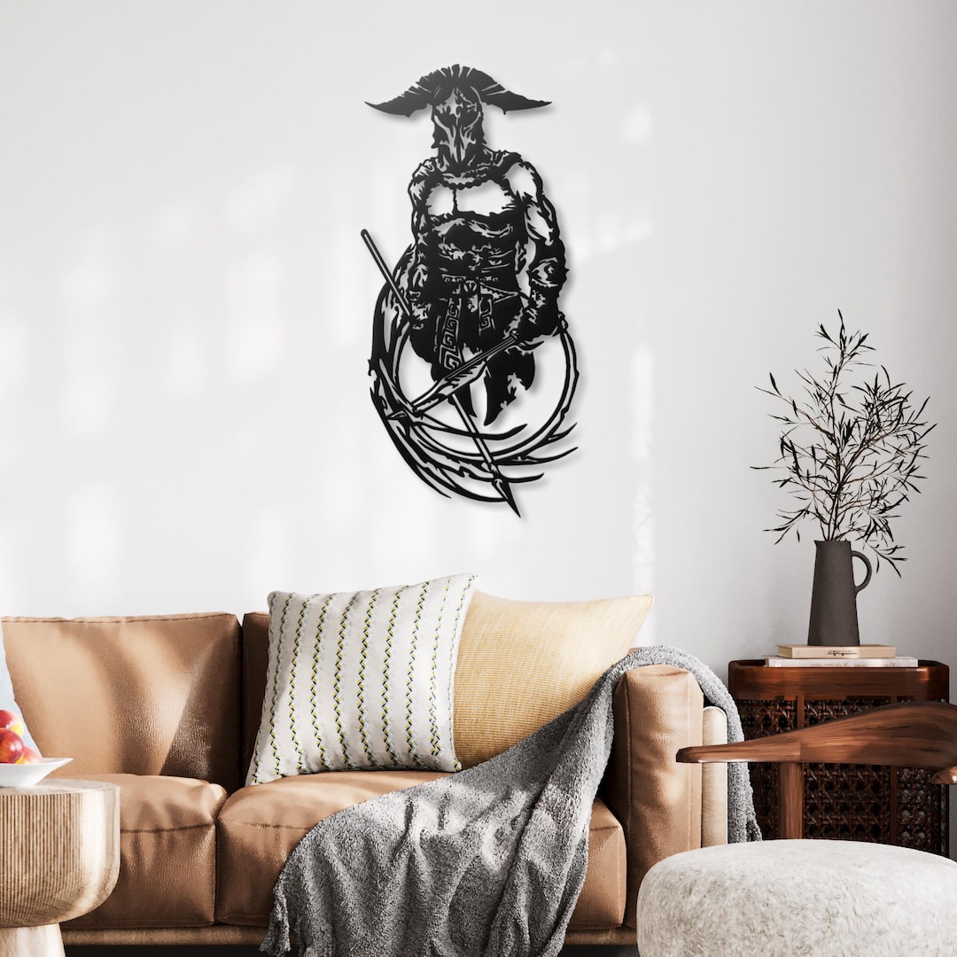 Spartan Warrior Gladiator Metal Wall Art, Unique Warrior Wall Decor for ...