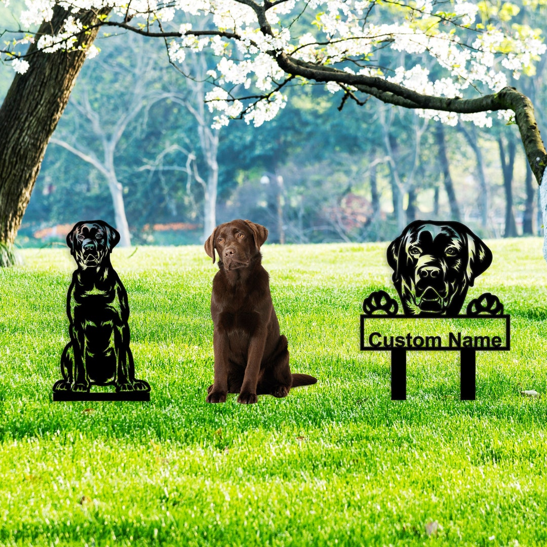 Labrador Retriever Dog Custom Portrait for Outdoor Decor, Metal Yard ...