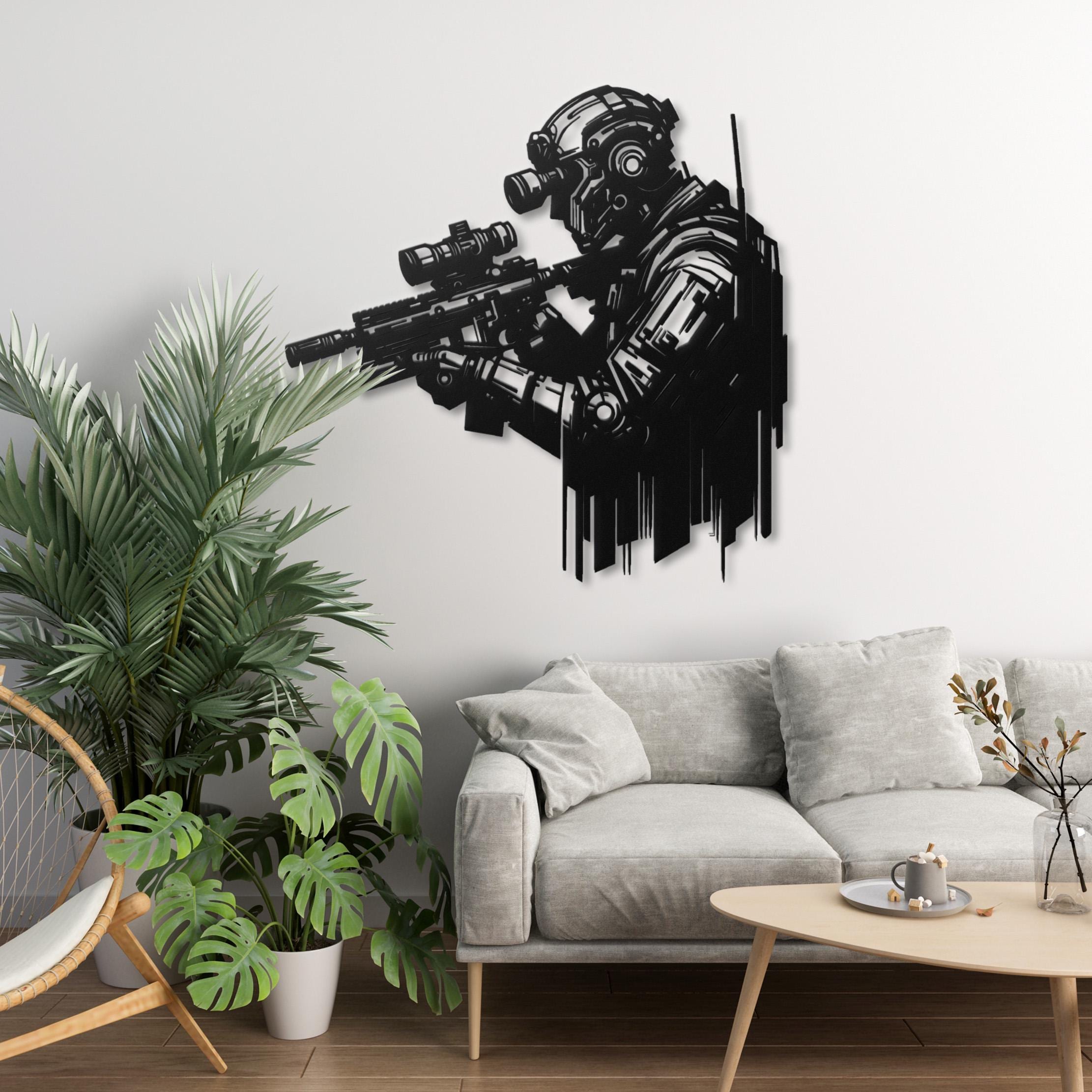 Tactical Sniper Metal Wall Art, Special Ops Decor, Military Themed Gift ...