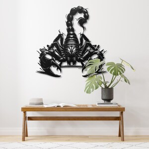 Scorpion Metal Wall Art, Black Scorpion Wall Decor, Modern Animal Wall ...