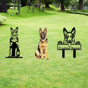 German Shepherd Custom Dog Portrait for Outdoor Garden Decor, Metal ...