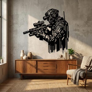 Tactical Sniper Metal Wall Art, Special Ops Decor, Military Themed Gift ...