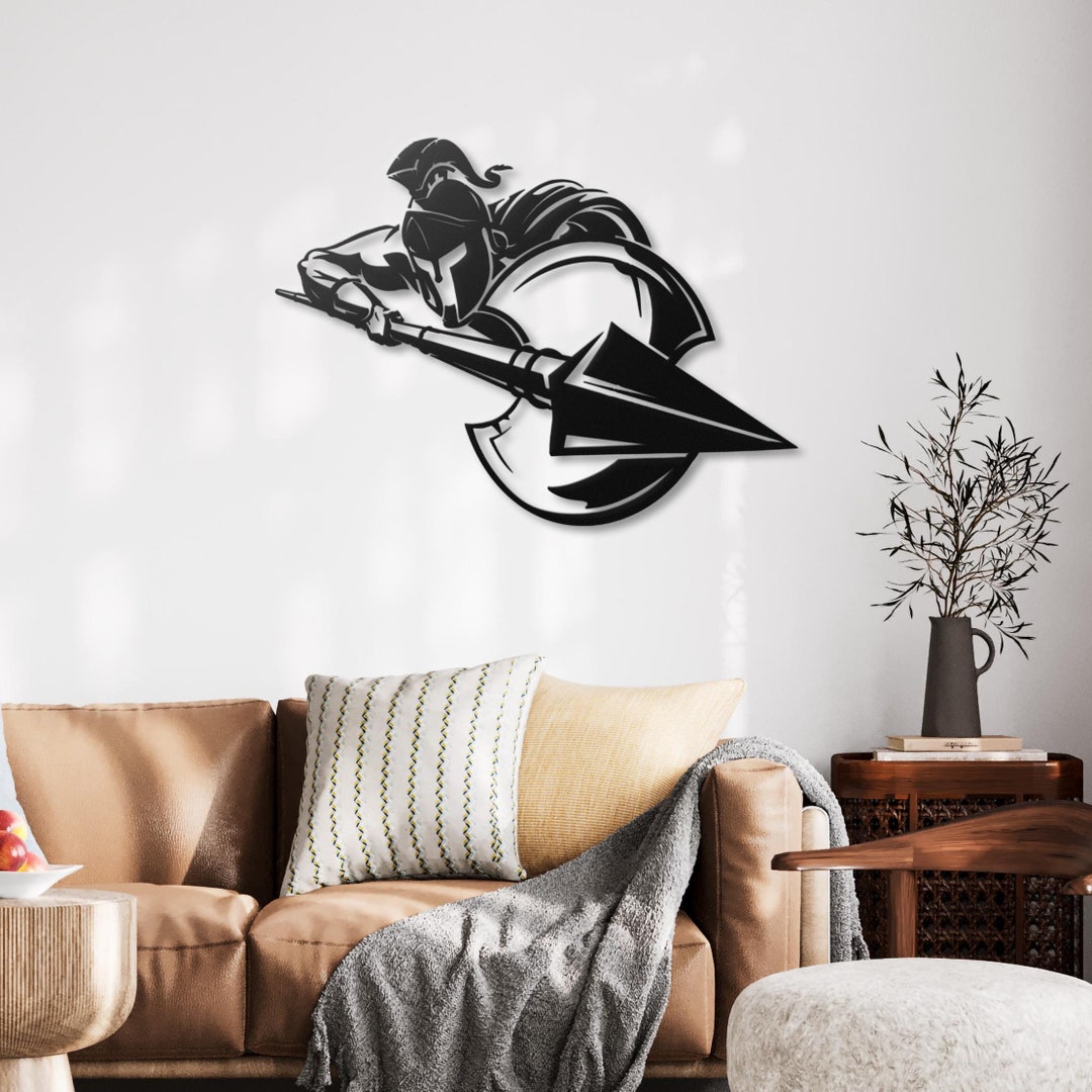 Spartan Warrior Metal Wall Art, Gladiator Decor, Man Cave Gift - Etsy