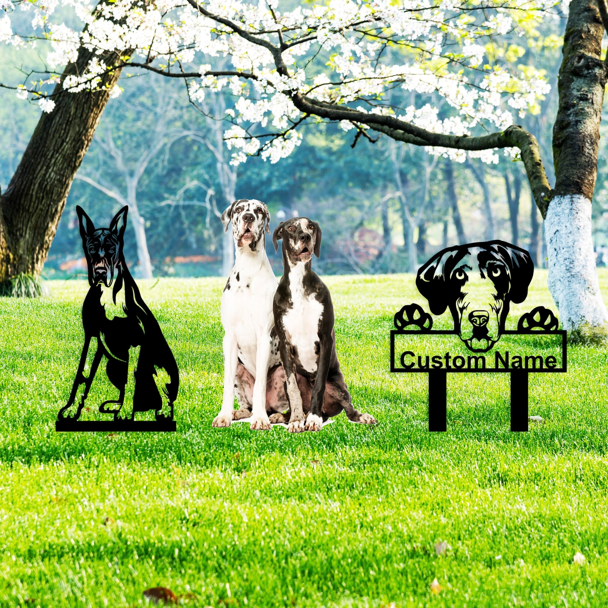 Great Dane Dog Metal Garden Art, Outdoor Yard Decor, Best Personalized ...
