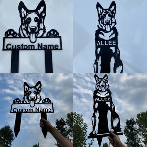 German Shepherd Custom Dog Portrait for Outdoor Garden Decor, Metal ...