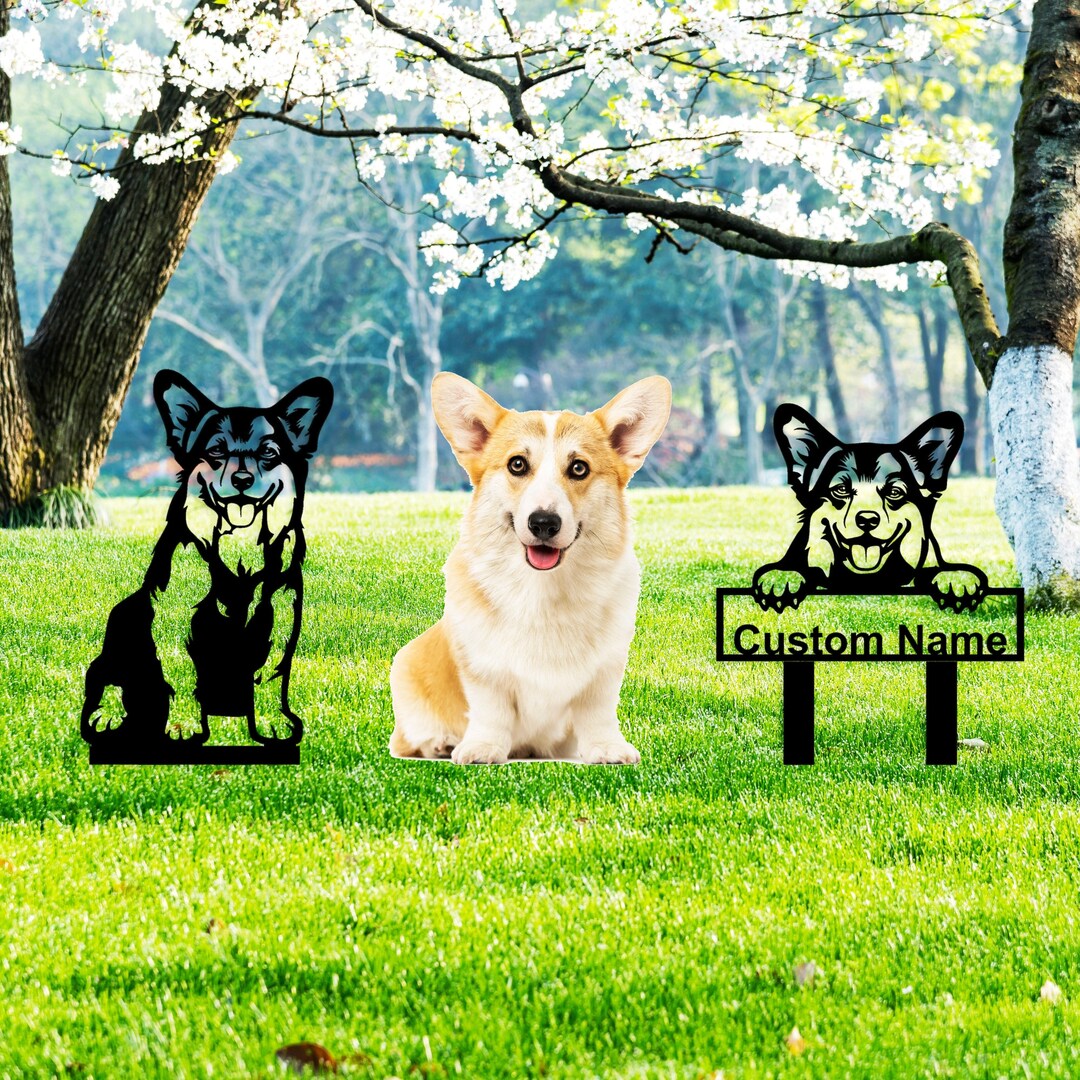 Custom Pembroke Welsh Corgi Metal Garden Sign, Dog Memorial - Etsy