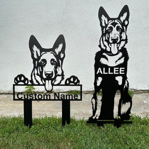 German Shepherd Custom Dog Portrait for Outdoor Garden Decor, Metal ...