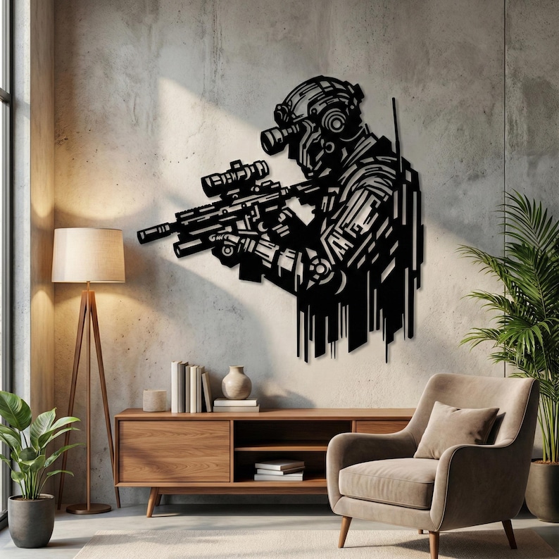 Tactical Sniper Metal Wall Art, Special Ops Decor, Military Themed Gift ...