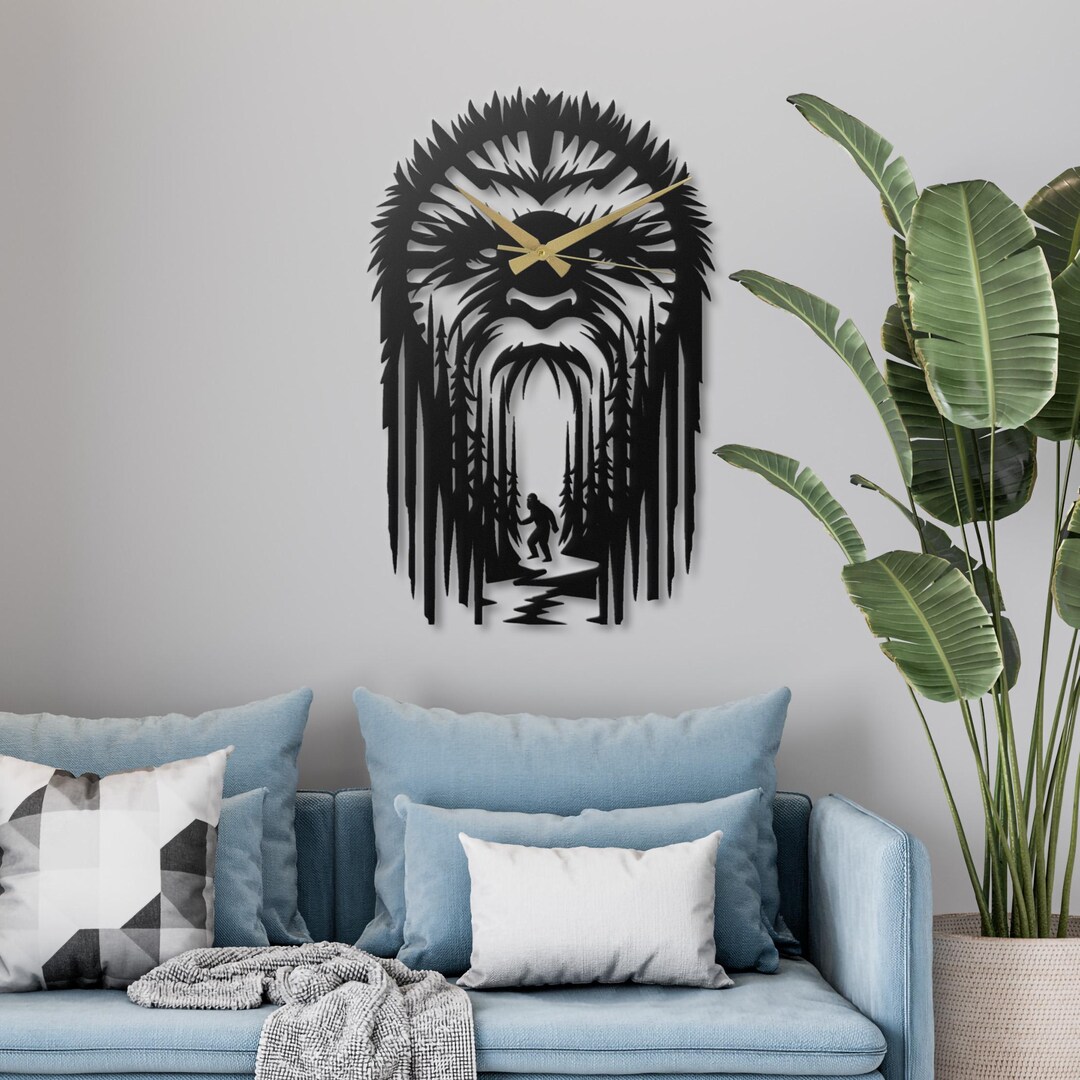 Bigfoot Hide and Seek Champion Sign Metal Wall Clock Sasquatch Gift ...