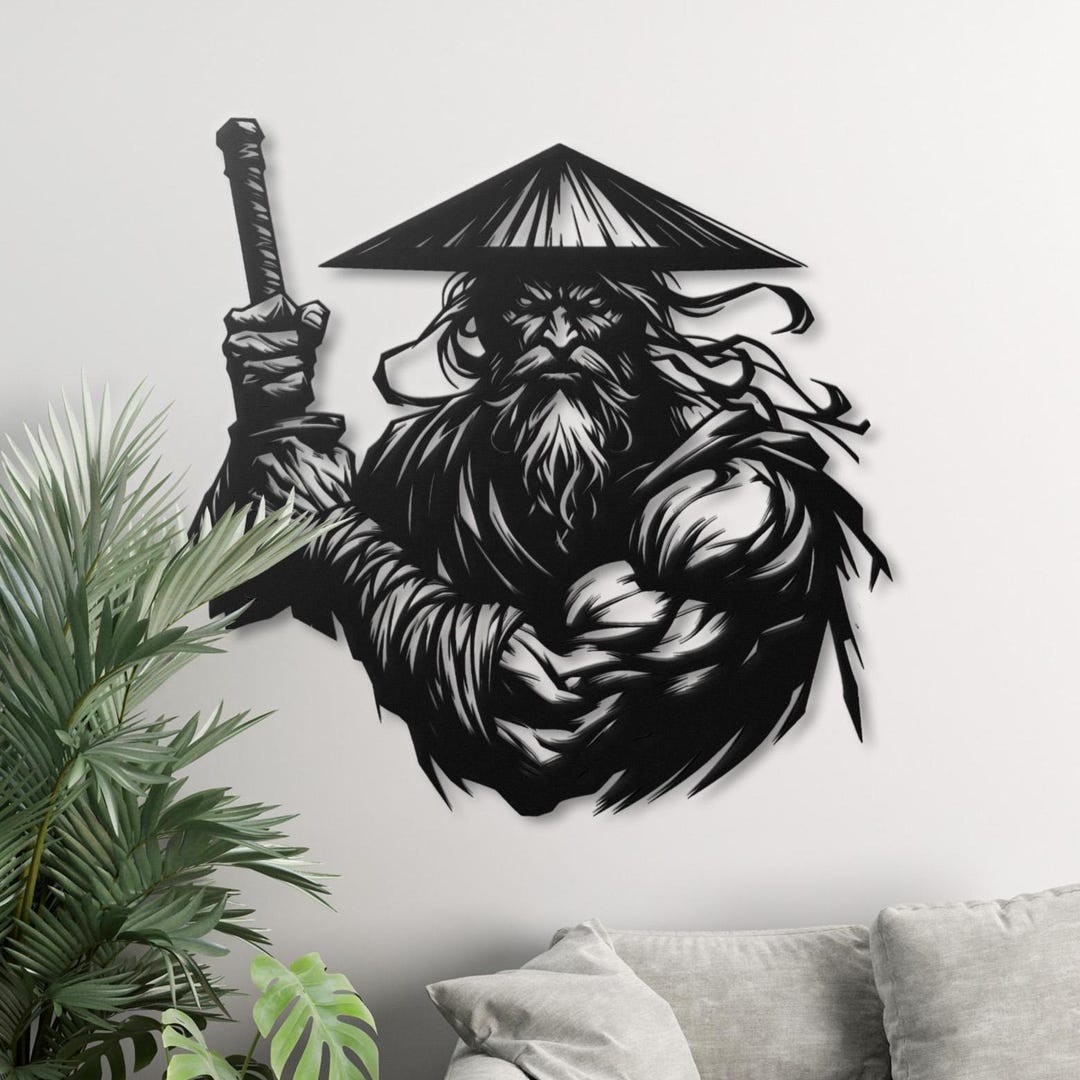 Samurai Ronin Metal Wall Art | Feudal Japan Decor | Warrior Zen Master ...