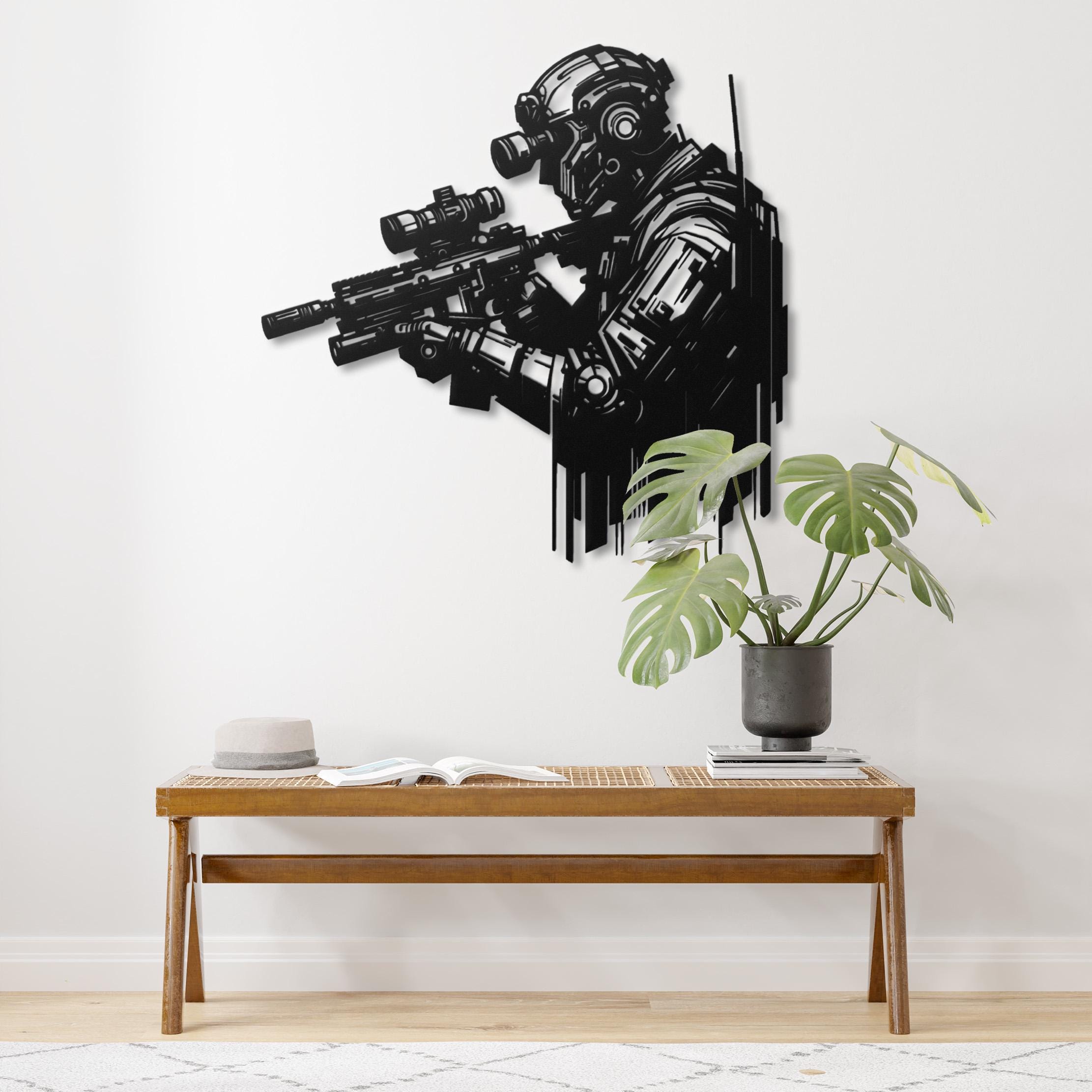 Tactical Sniper Metal Wall Art, Special Ops Decor, Military Themed Gift ...