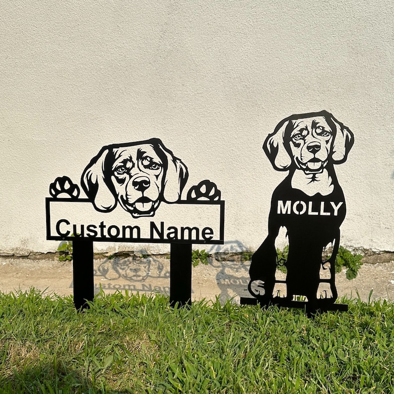 Beagle Dog Metal Garden Decor Custom Metal Outdoor Sign - Etsy