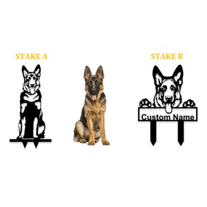 German Shepherd Custom Dog Portrait for Outdoor Garden Decor, Metal ...