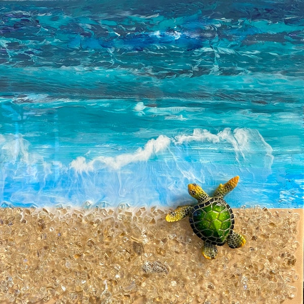 Turtle Whimsical Painting - Etsy