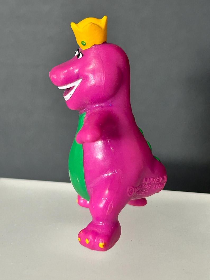 Vintage Barney the Dinosaur PVC Figure Yellow Crown 1993 - Etsy