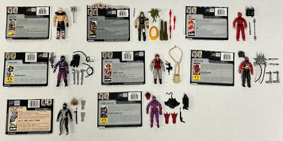 Vintage GI Joe Action Figures, You Choose! ARAH, With File Cards Hasbro ...