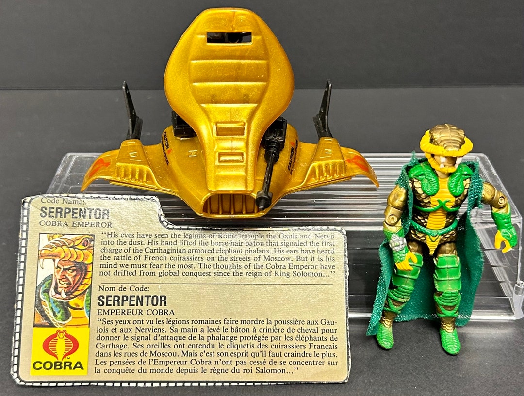 GI Joe Figure 1986 Serpentor Action Figure and Air Chariot Vehicle With ...