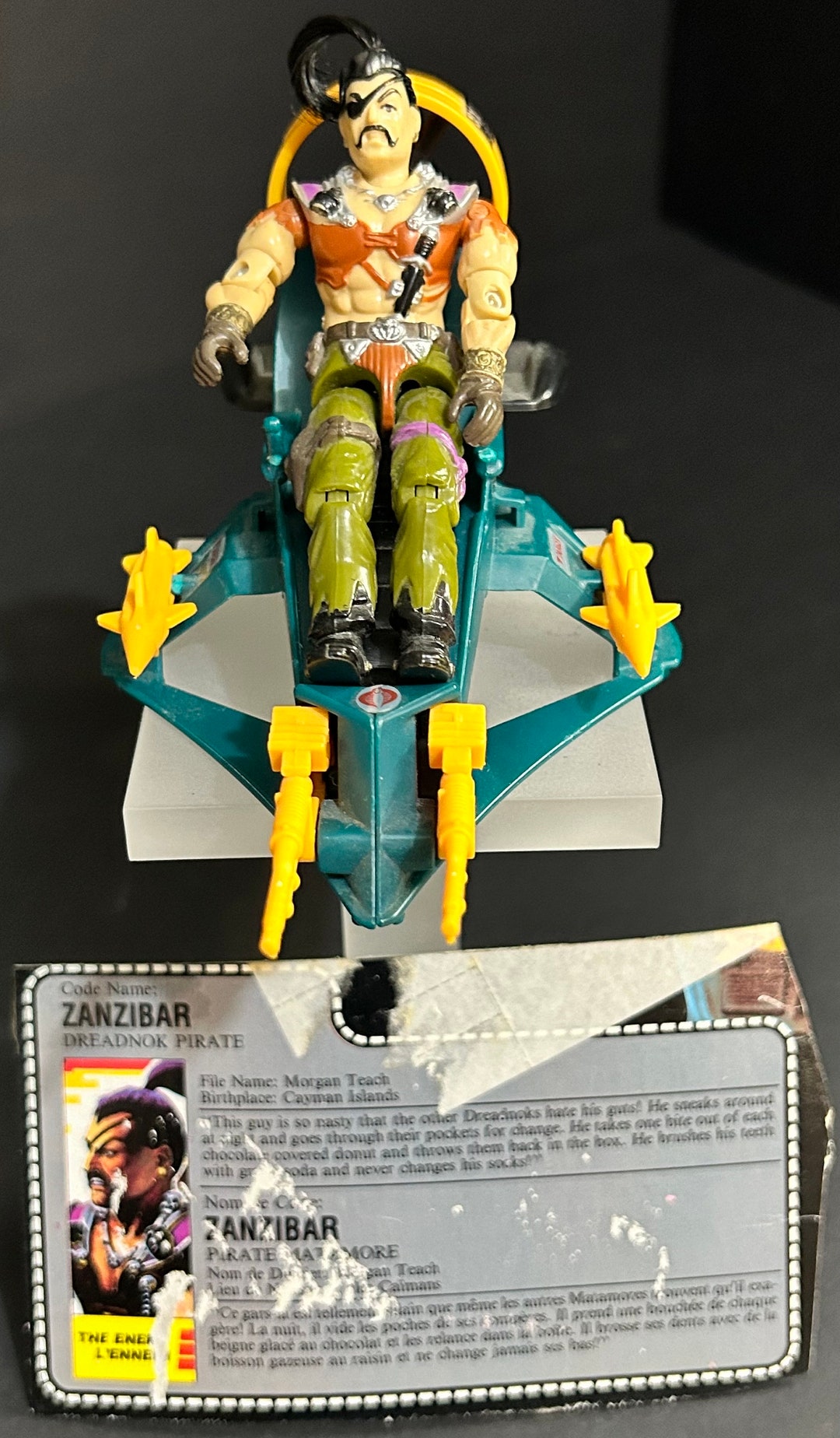 Complete Gi Joe Cobra Dreadnok Air Skiff Vehicle With Zanzibar Action ...