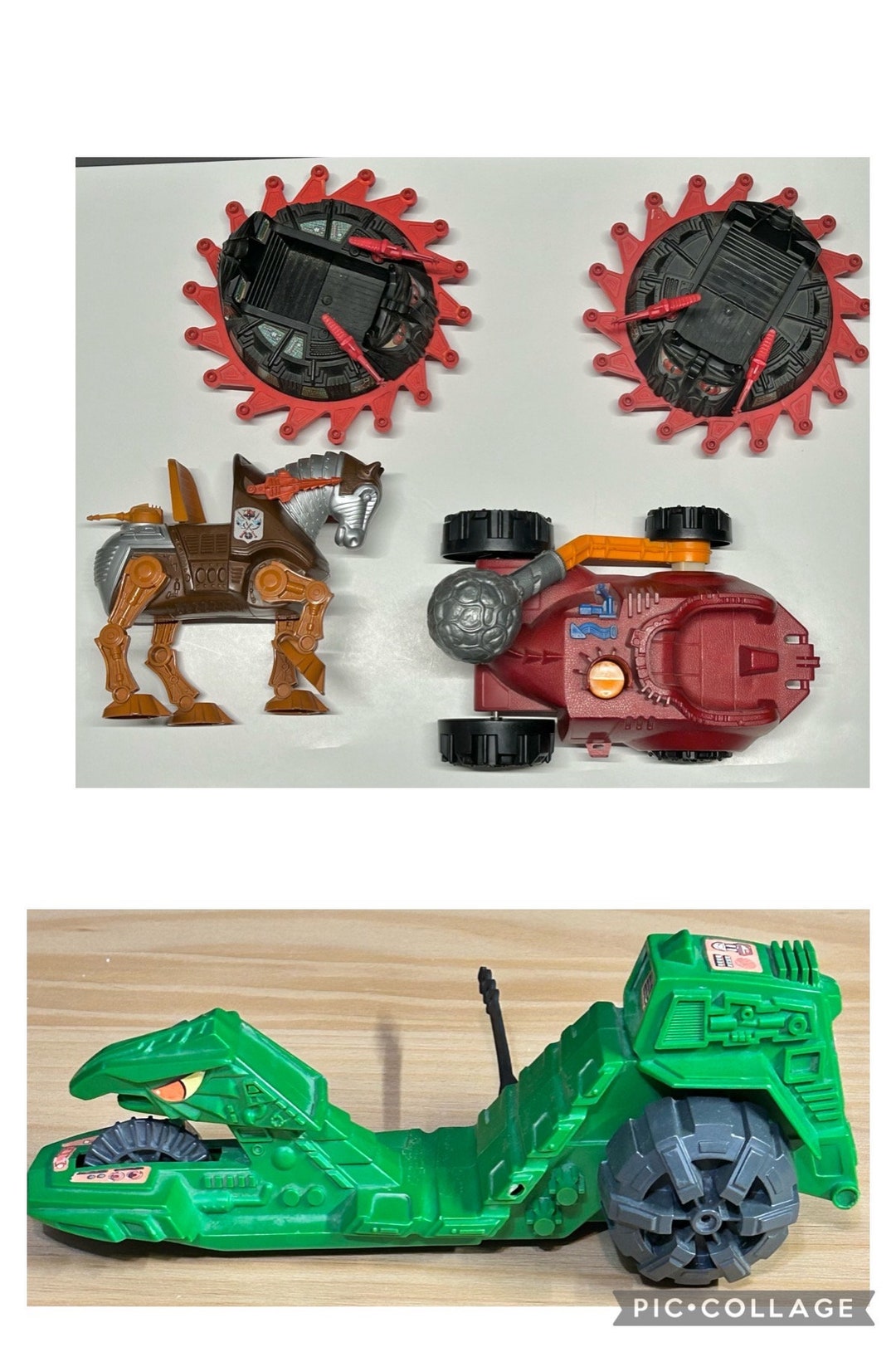 MOTU Masters of the Universe Evil Roton Vehicles Stridor Bashasaurus ...