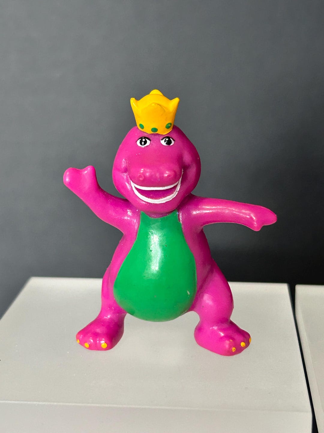 Vintage Barney the Dinosaur PVC Figure Yellow Crown 1993 - Etsy