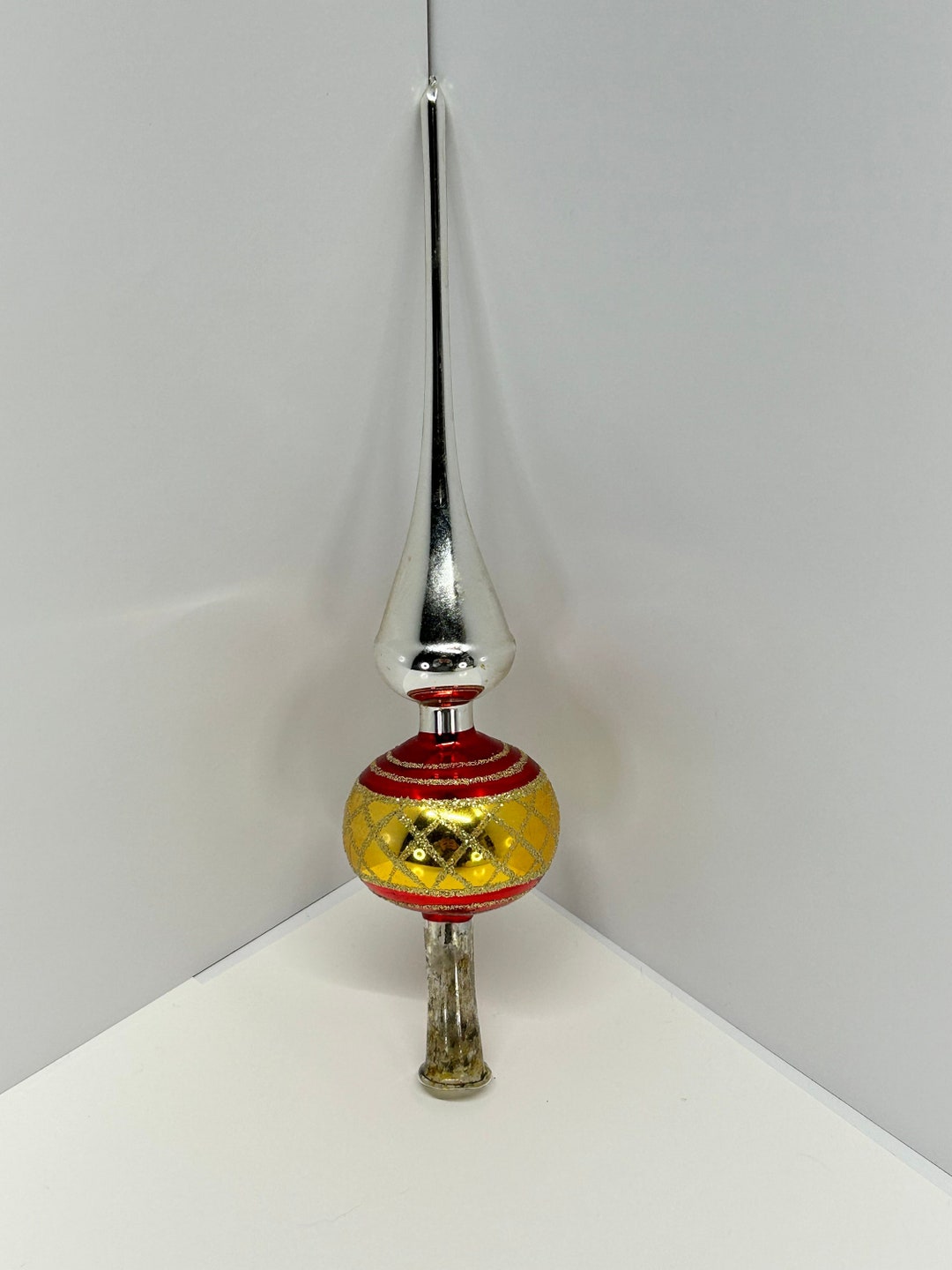 Vintage Christmas Tree Topper Plastic Glittery 10 Long. - Etsy