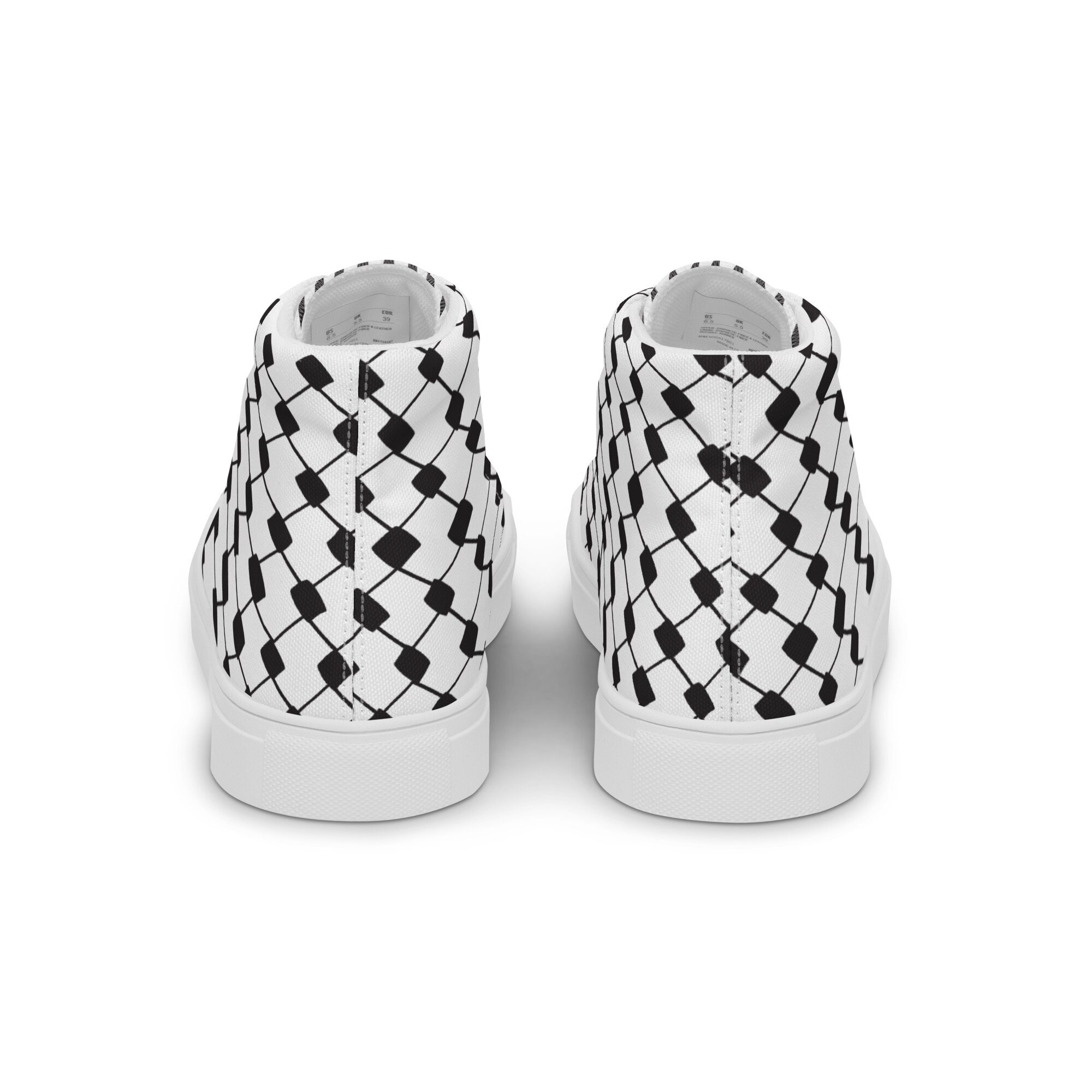 Arabic Palestine Keffiyeh كوفـيـة Pattern Men’s High Top Canvas Shoes ...