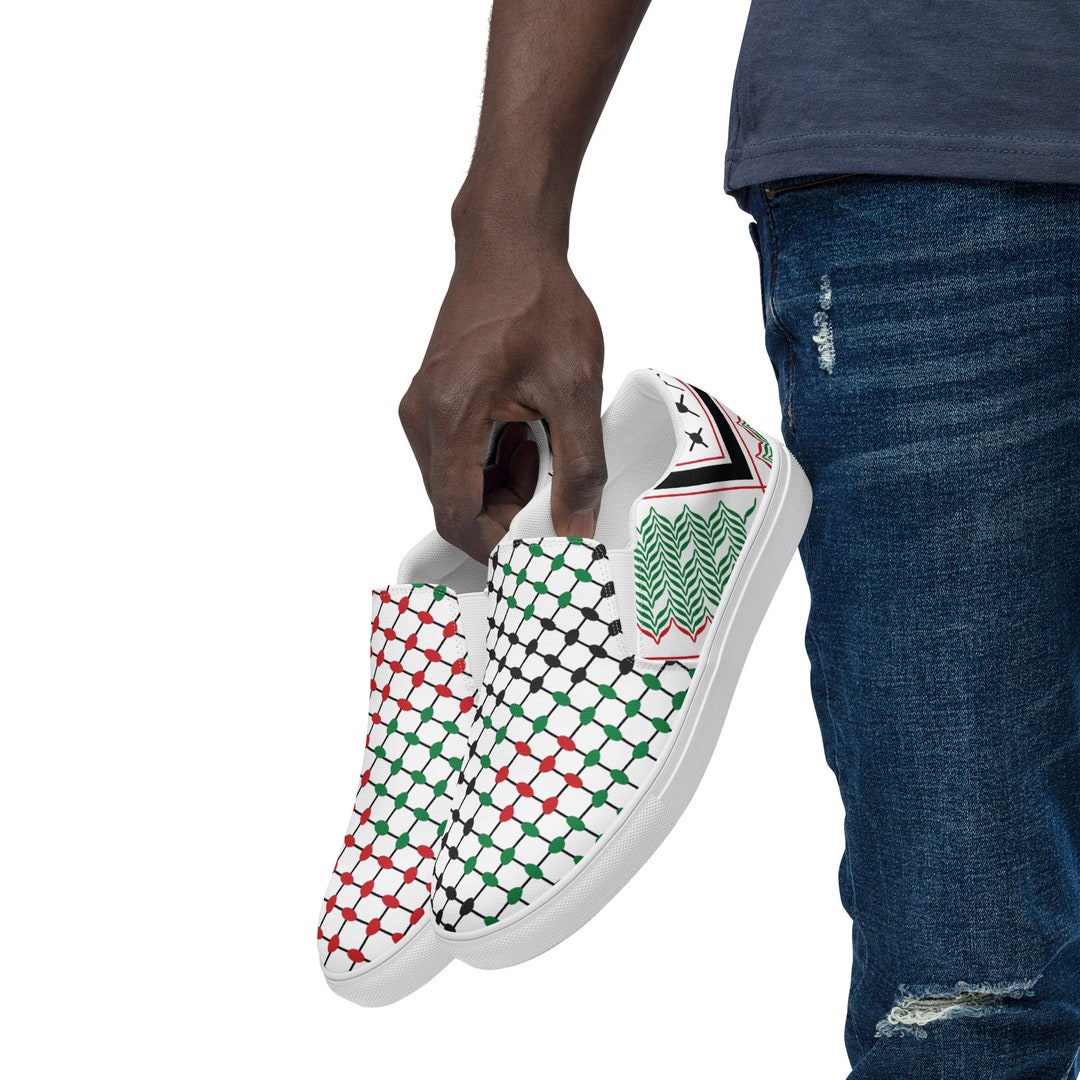 Palestine Flag Colors Men’s Keffiyeh Slip-on Canvas Shoes - Etsy