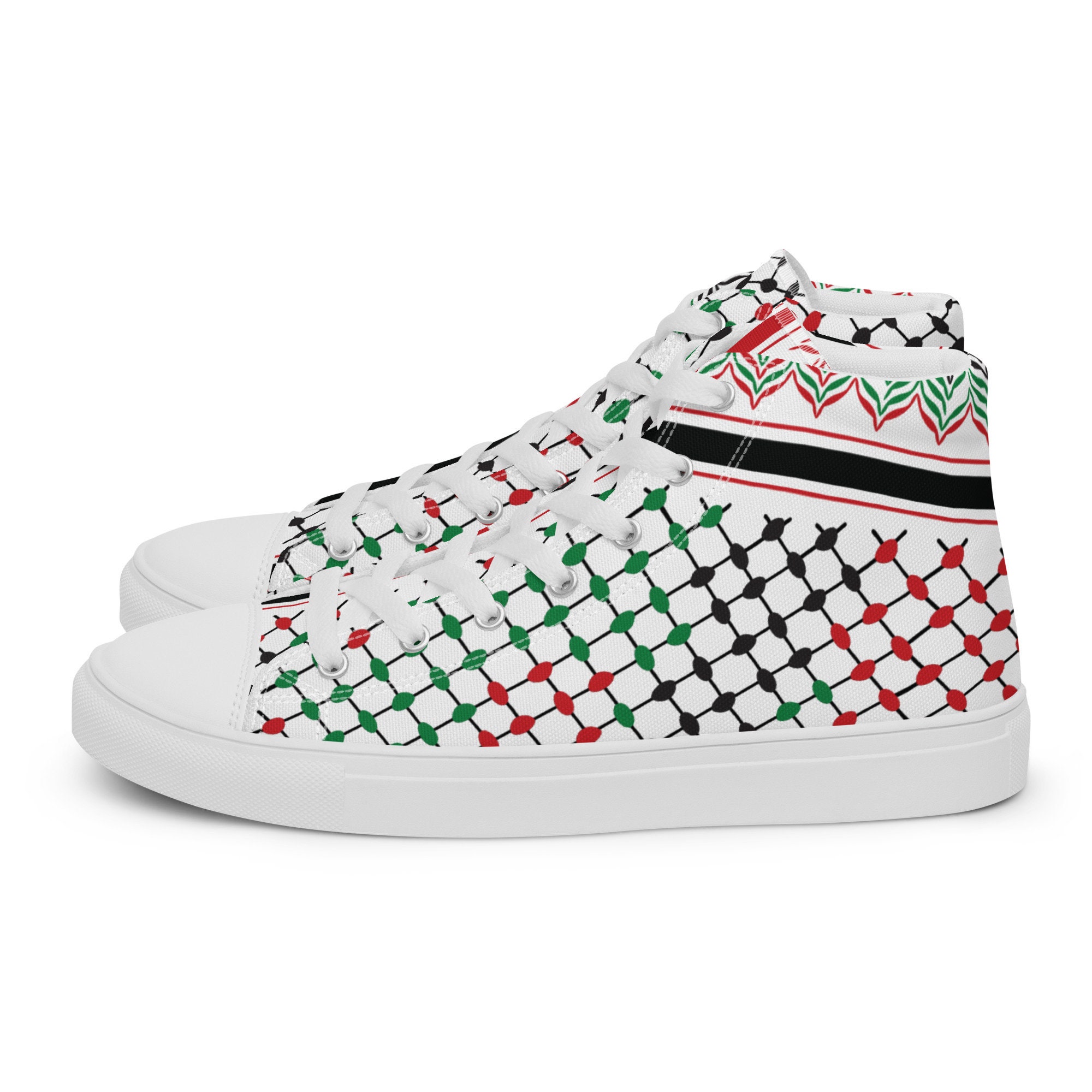 Palestine Flag Women’s High Top Canvas Shoes - Etsy