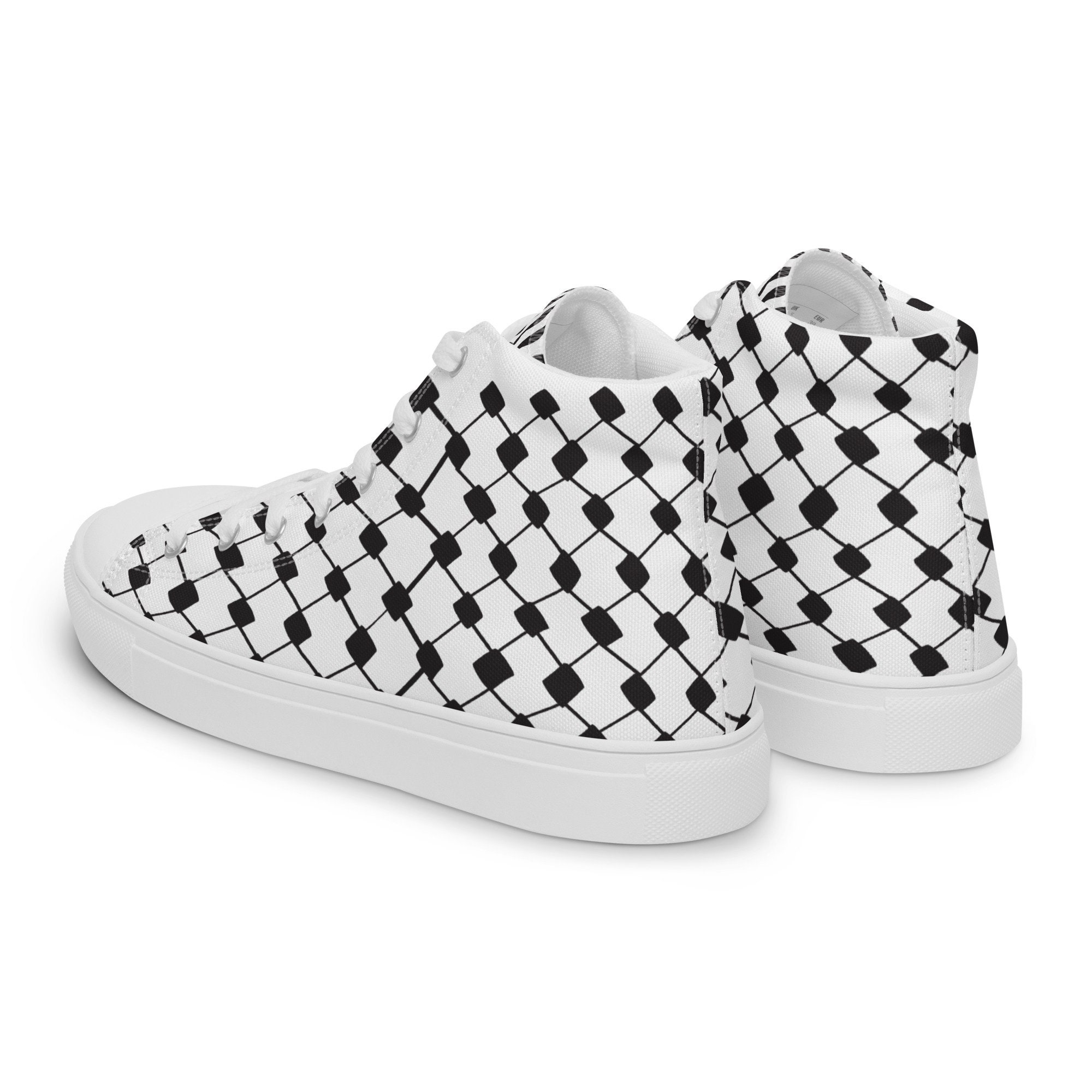 Arabic Palestine Keffiyeh كوفـيـة Pattern Men’s High Top Canvas Shoes ...