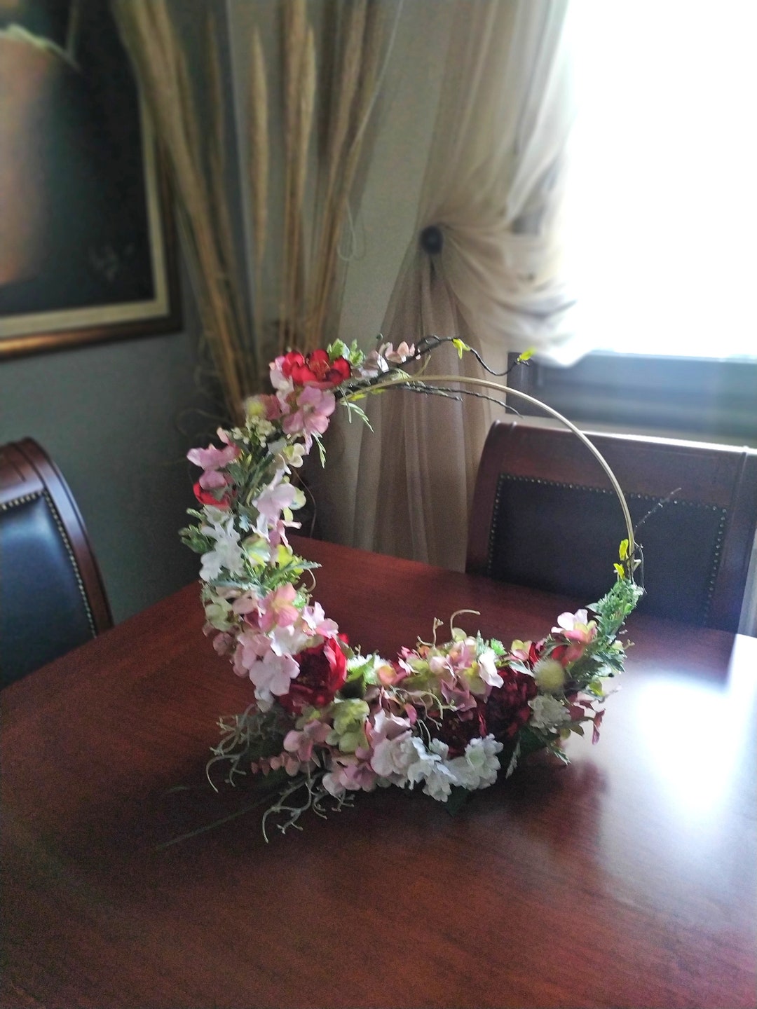 Unique Table Wreath/allround Year Table Wreath/artificial Flowers ...