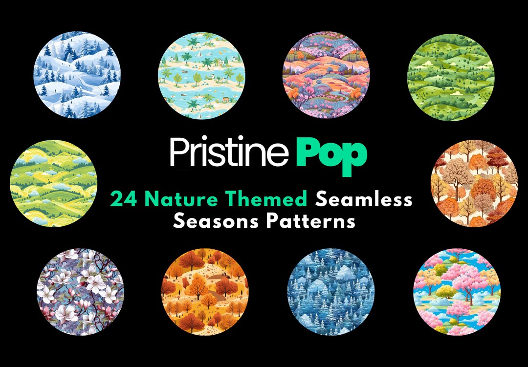 24 Nature Themed Seamless Seasons Patterns - Etsy