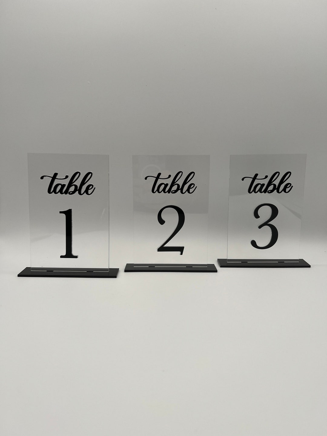 Custom 3D Clear Acrylic Table Numbers - Etsy