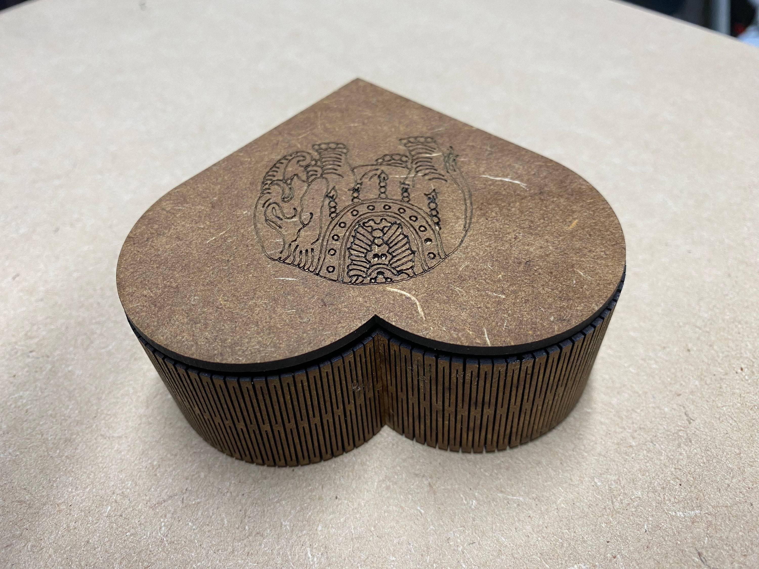 Laser Cut File for Making a Small Heart Shaped Box With Flex Corners It ...