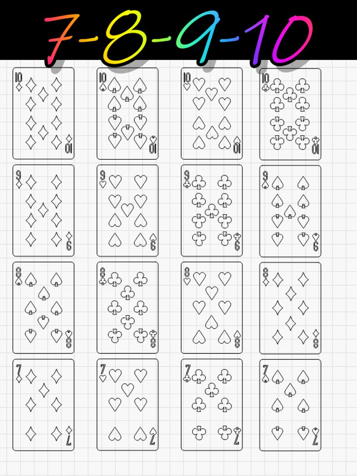 Full Deck Playing Cards, Playing Cards Svg-dxf-lightburn- - Etsy