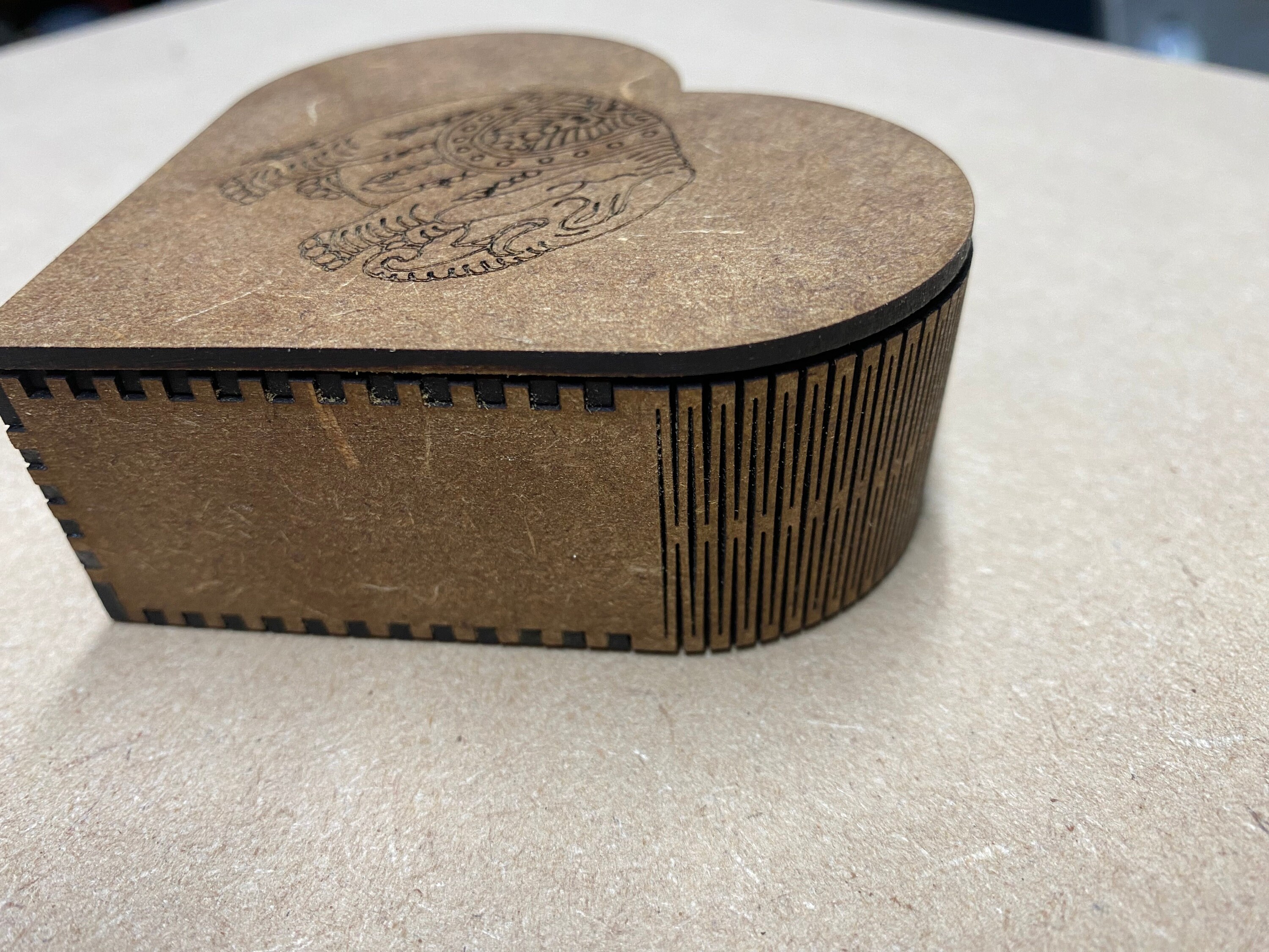 Laser Cut File for Making a Small Heart Shaped Box With Flex Corners It ...