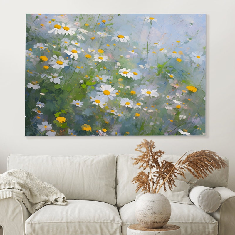 White Daisy Painting - Etsy